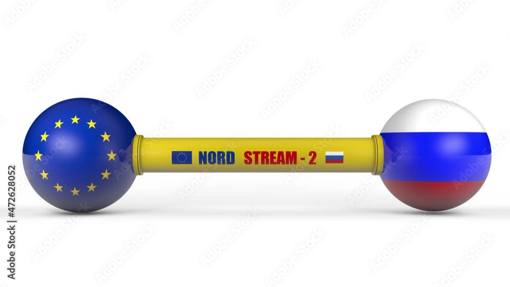 3d animation of a pipeline with gas. The idea of transporting gas from ...