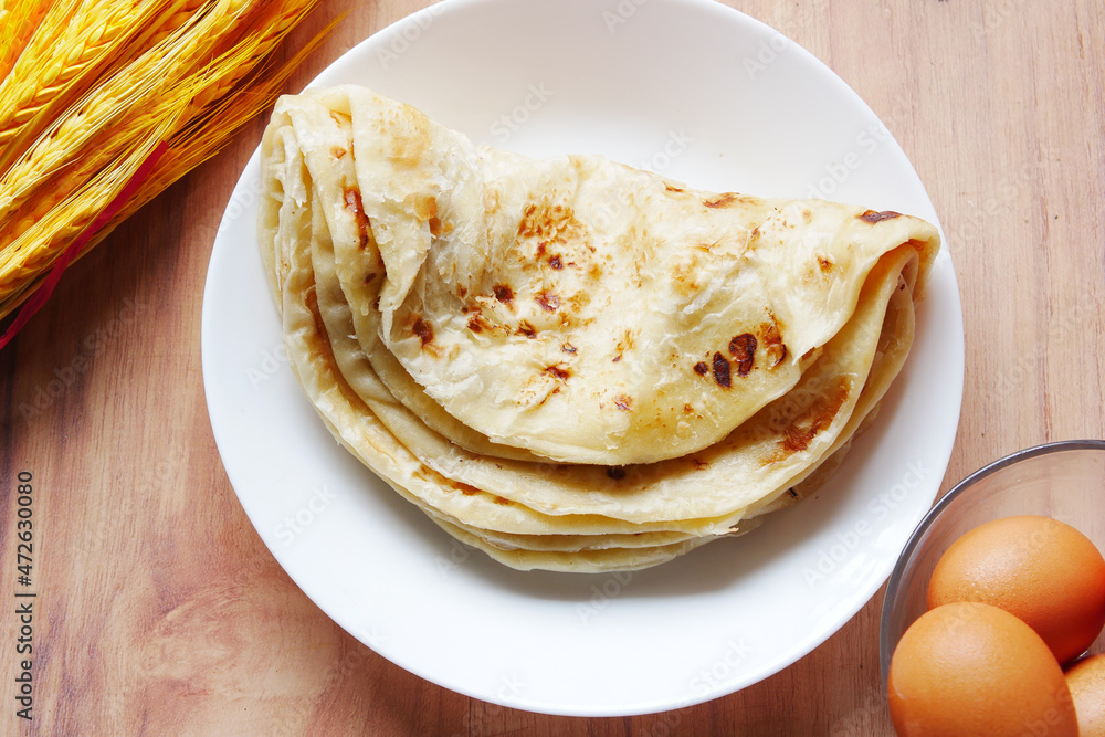 homemade roti chapati on table . Stock Photo | Adobe Stock