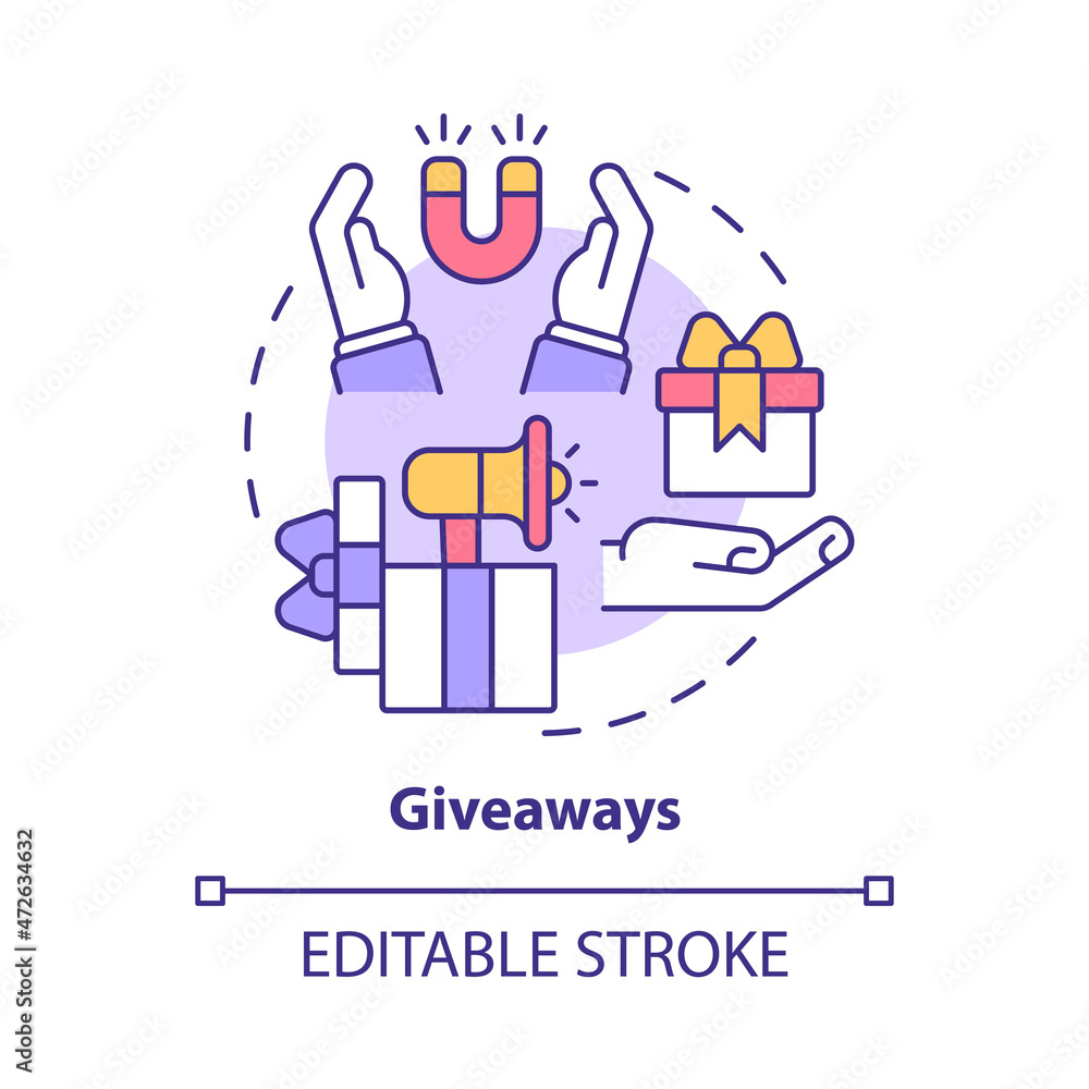 Giveaways concept icon. Relationship with customers building ...