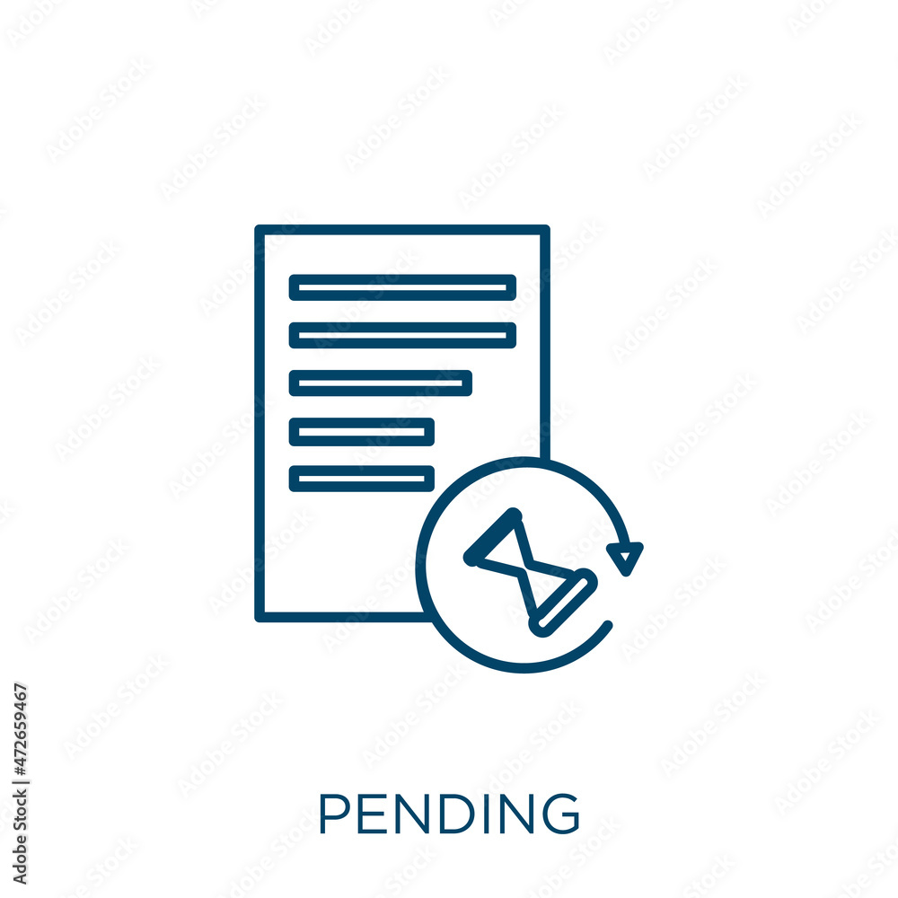 pending icon. Thin linear pending outline icon isolated on white ... pending icon. Thin linear pending outline icon isolated on white ...