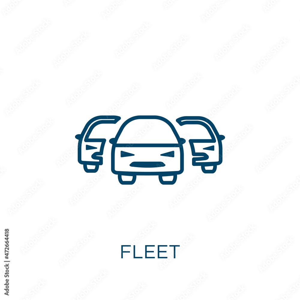 fleet icon. Thin linear fleet outline icon isolated on white background ...