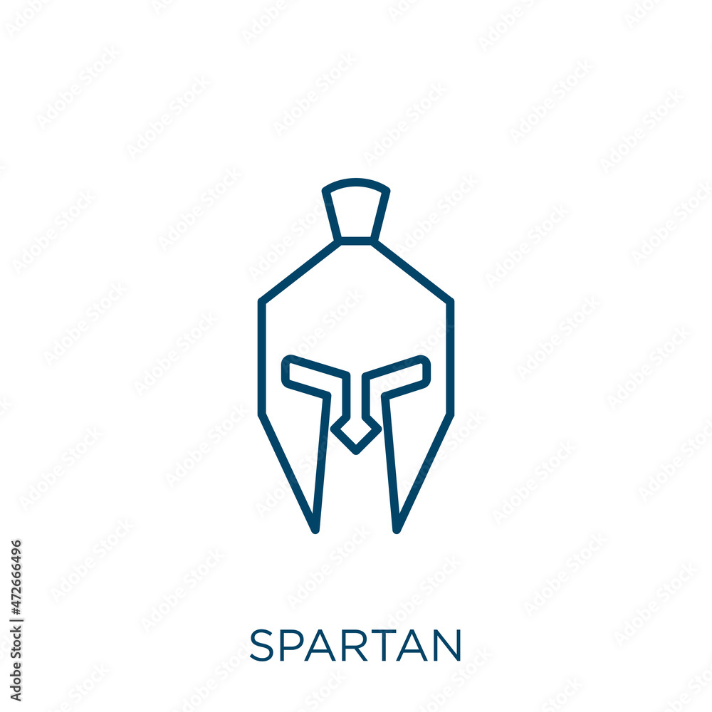 spartan icon. Thin linear spartan outline icon isolated on white ...