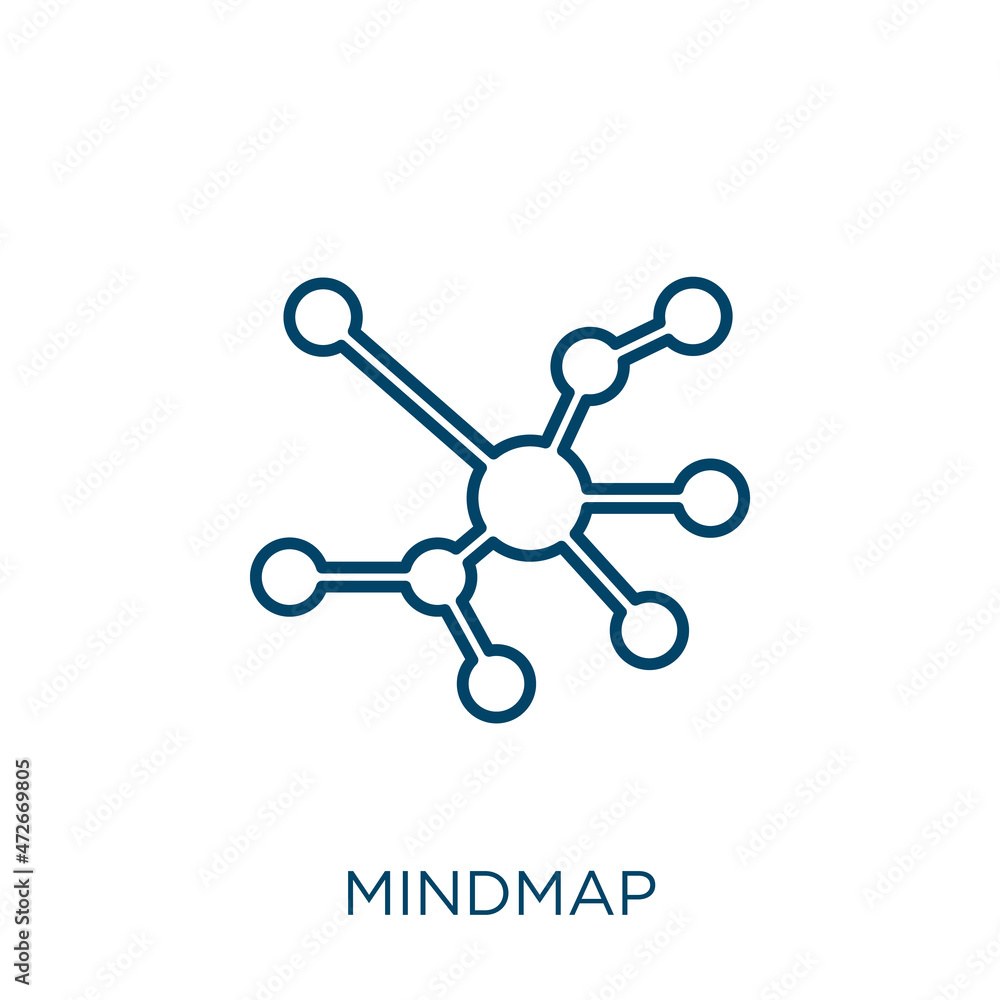 Vecteur Stock mindmap icon. Thin linear mindmap outline icon isolated ...
