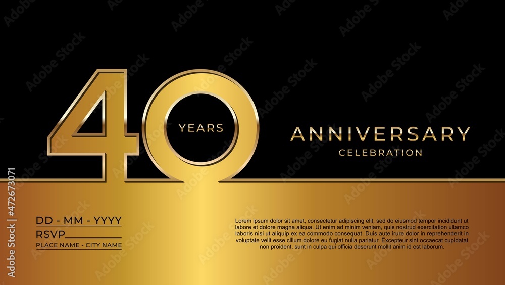 40th anniversary logotype. Golden anniversary celebration template ...
