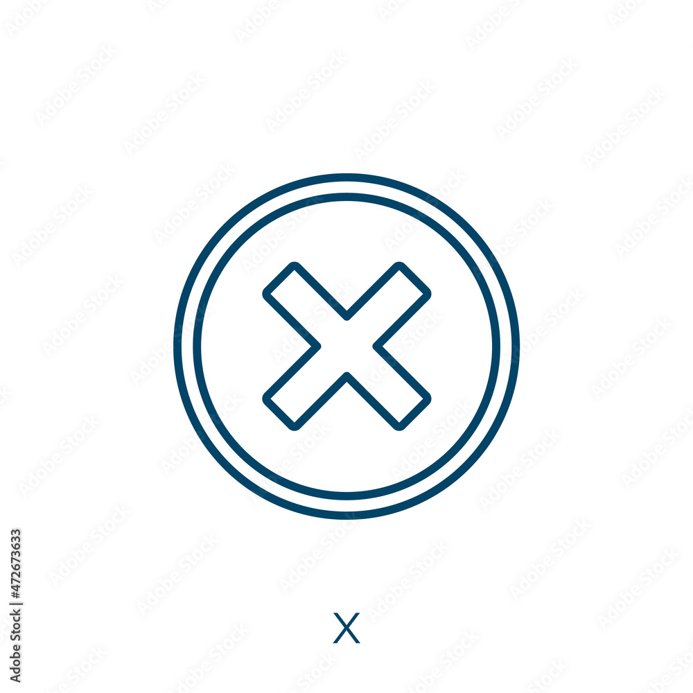 Vecteur Stock red x icon. Thin linear red x outline icon isolated on ... Vecteur Stock red x icon. Thin linear red x outline icon isolated on ...
