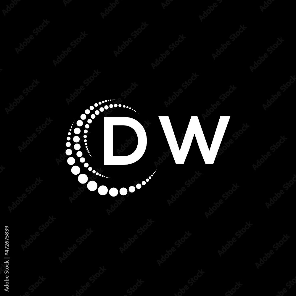 DW letter logo design on black background.DW creative initials letter ...