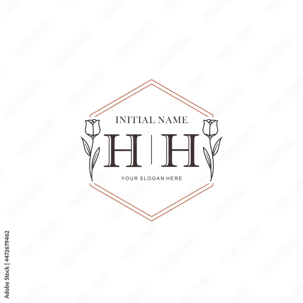 HH Hand drawn wedding monogram logo Stock Vector | Adobe Stock