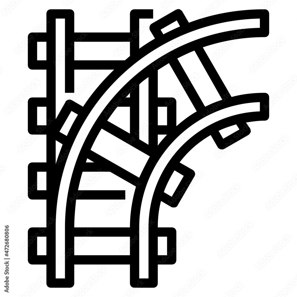 railroad outline icon Stock Vector | Adobe Stock