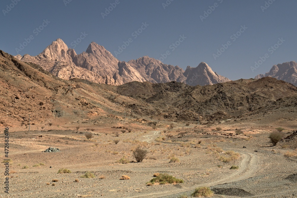 View of the Midiyan Mountains in the Tabuk region. Saudi Arabia. Stock ...