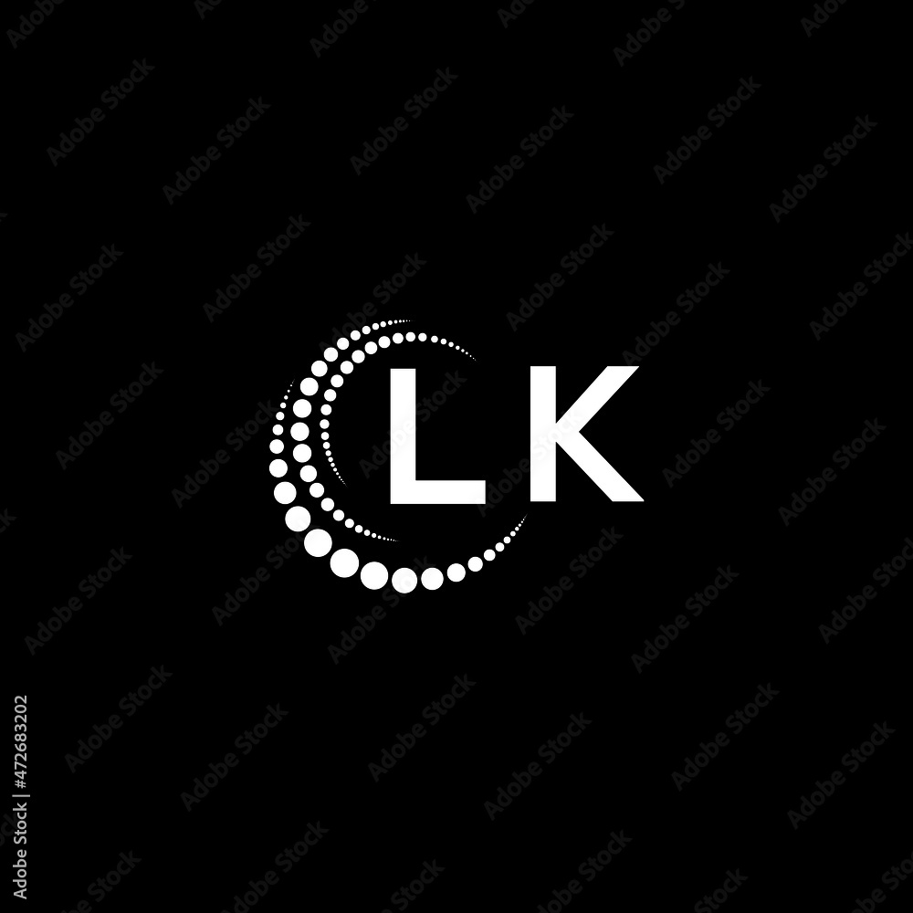 LK letter logo design on black background.LK creative initials letter ...