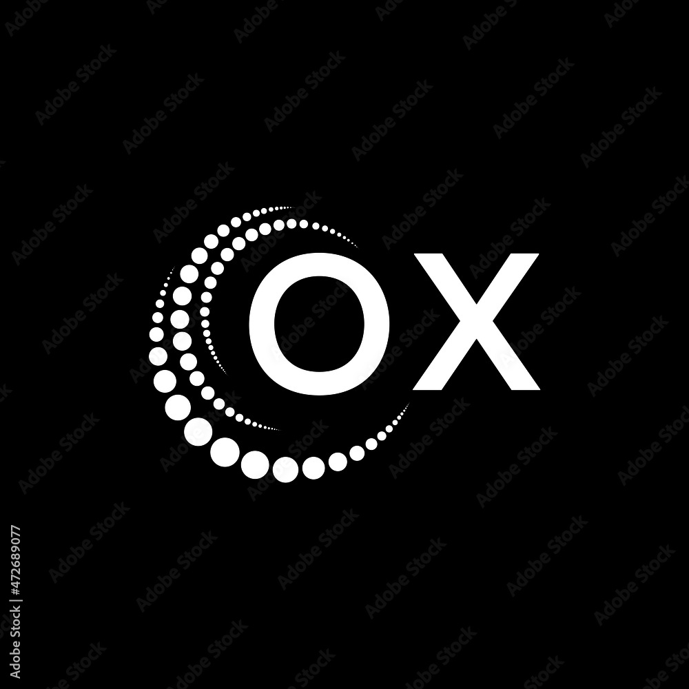 OX letter logo design on black background.OX creative initials letter ...