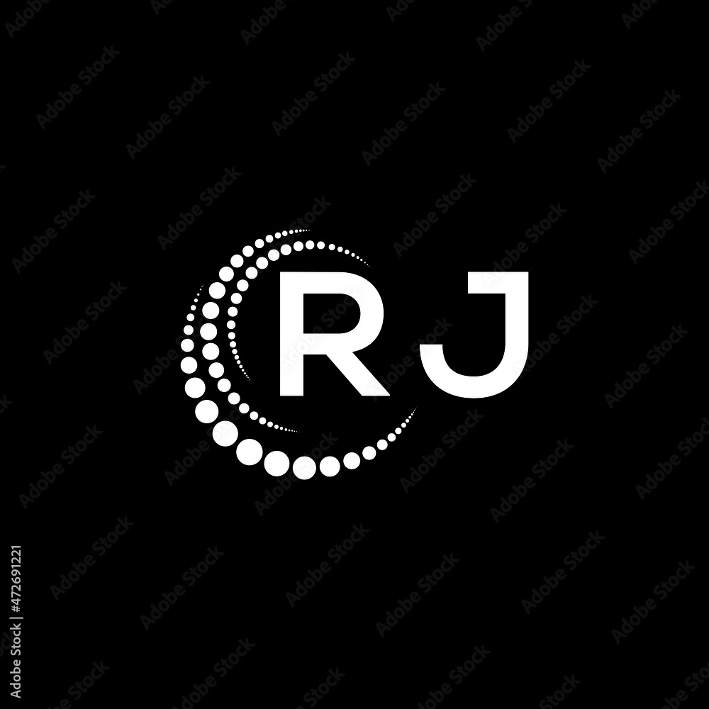 RJ letter logo design on black background.RJ creative initials letter ...