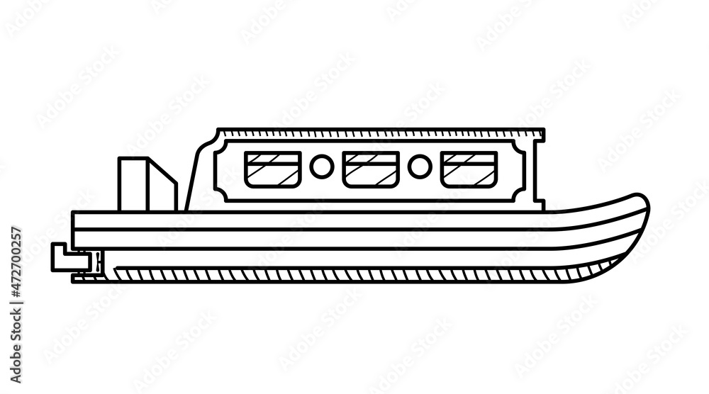 Narrow Boat coloring page for kids. Narrow Boat Stock Vector | Adobe Stock