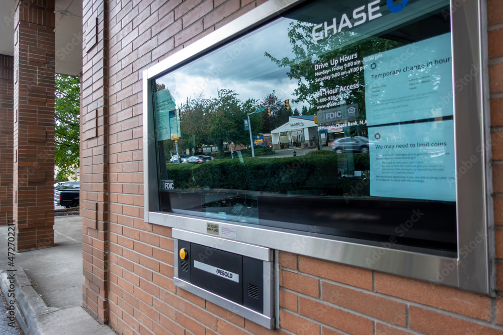 Woodinville, WA USA - circa September 2021: Street view of a drive thru ...