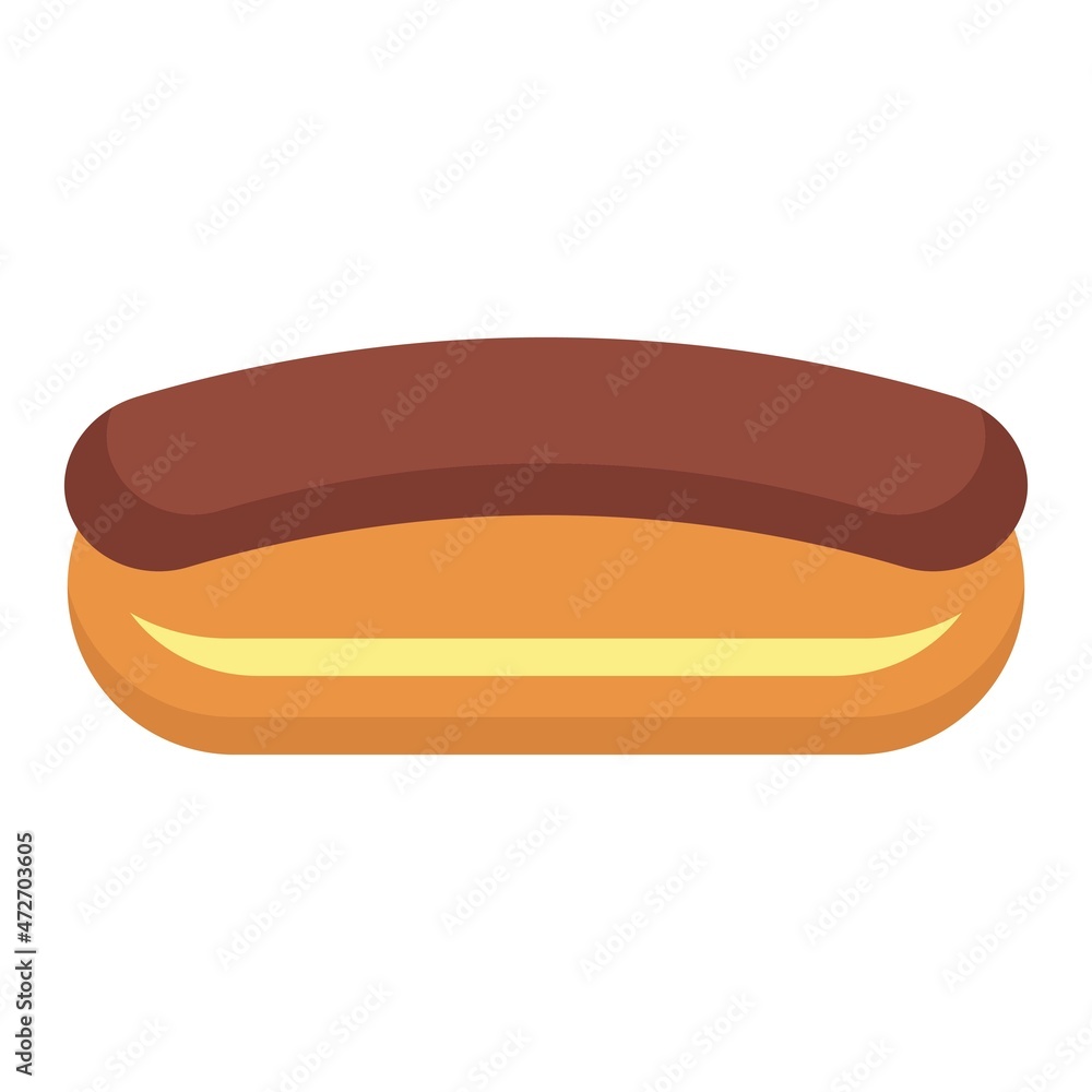 eclair flat clipart vector illustration Stock Vector | Adobe Stock