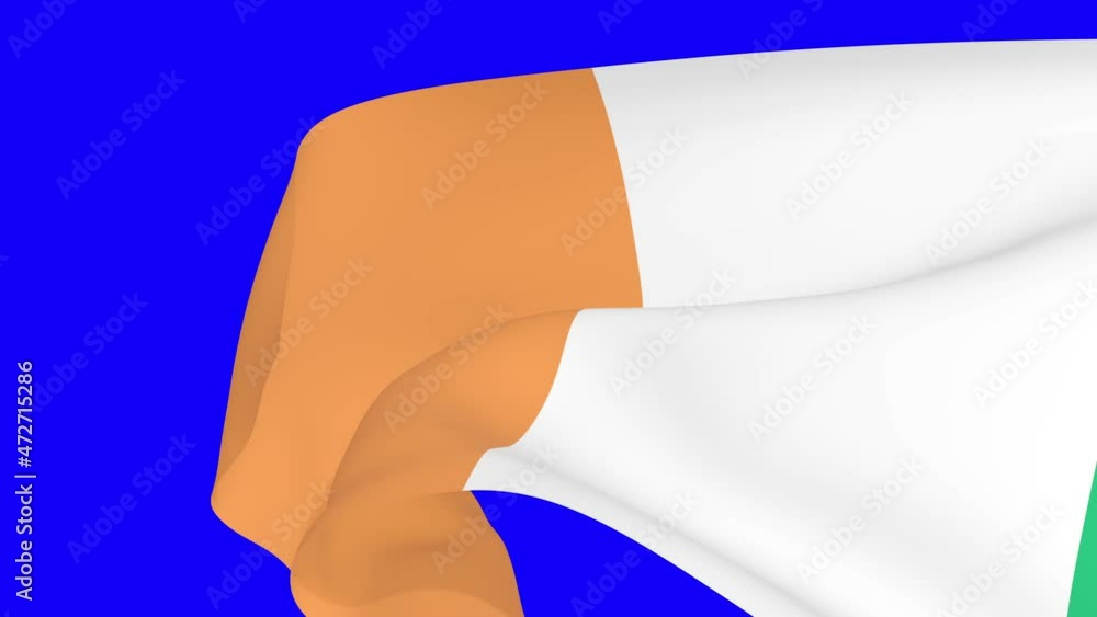 Ireland waving flag transition 4k and 1080 HD seamless loop animation ...