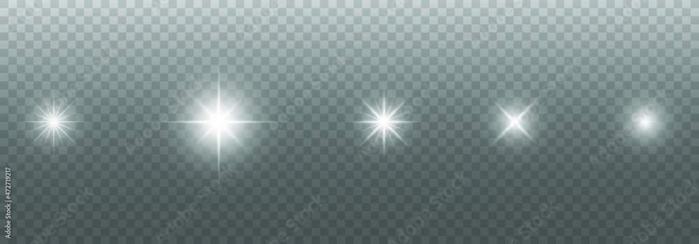 Glowing lights effect, flare, explosion and stars. Special effect ...