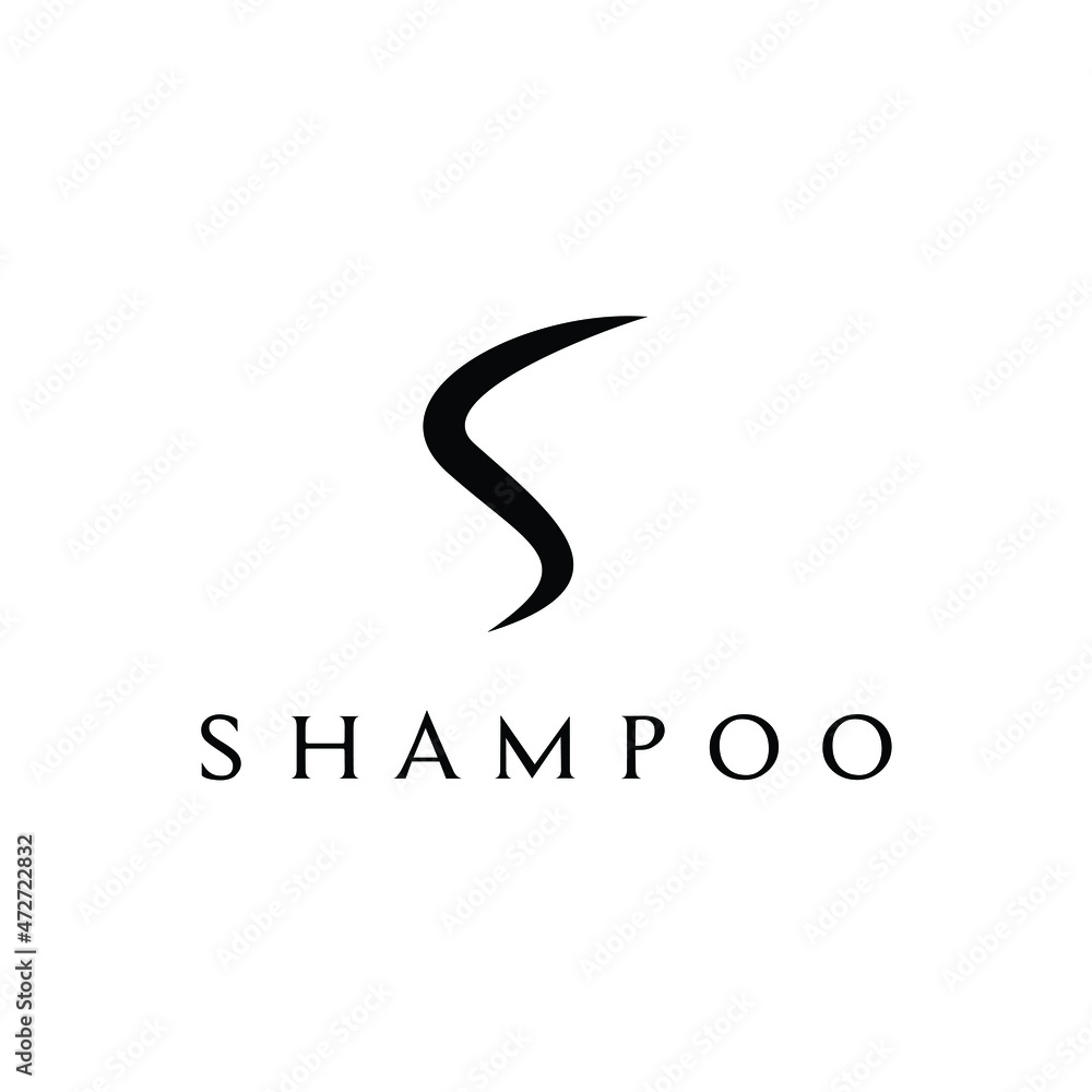 initial letter s shampoo and conditioner logo design vector Stock ...