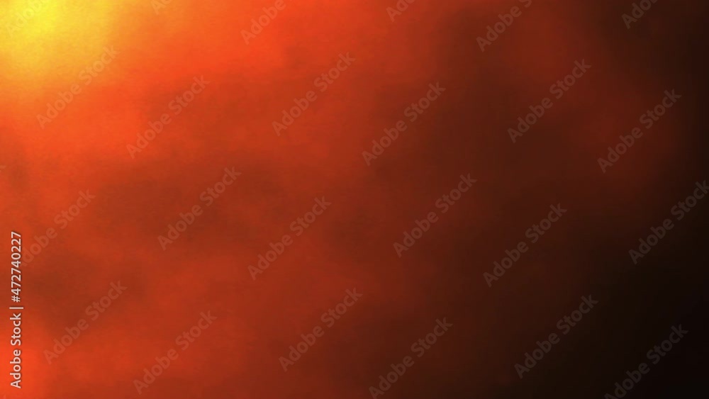 Soft orange fog, smog, smoke, orange cloud flow from right side to left ...
