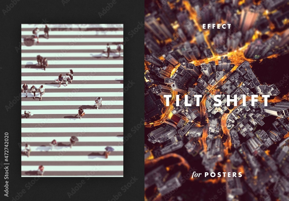 Tilt Shift Poster Photo Effect Mockup Stock Template | Adobe Stock