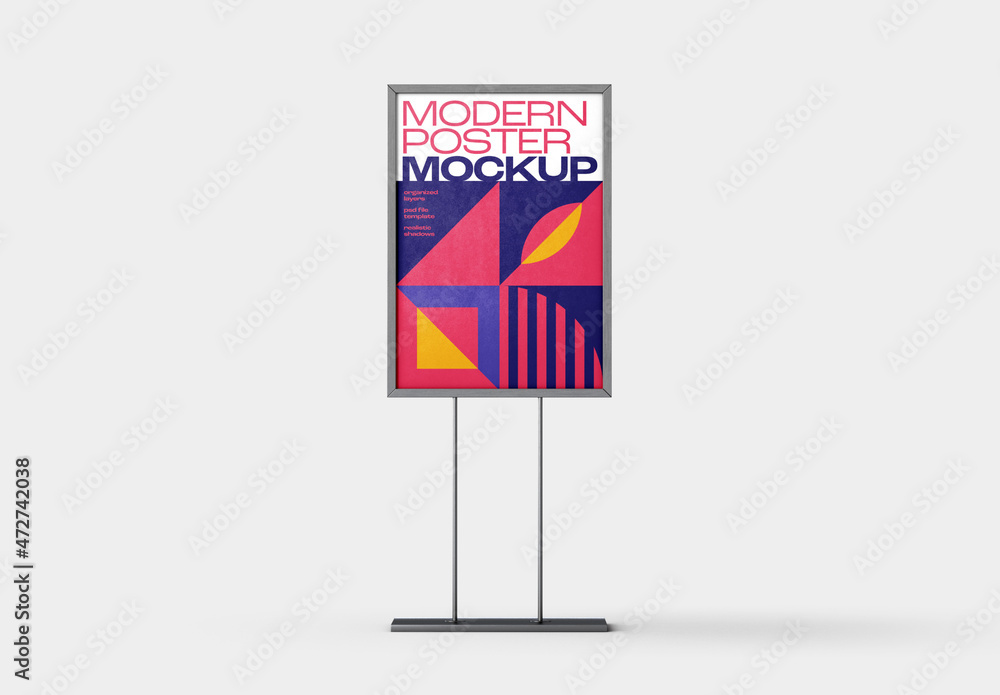 Vertical Advertising Poster Mockup Stock Template | Adobe Stock