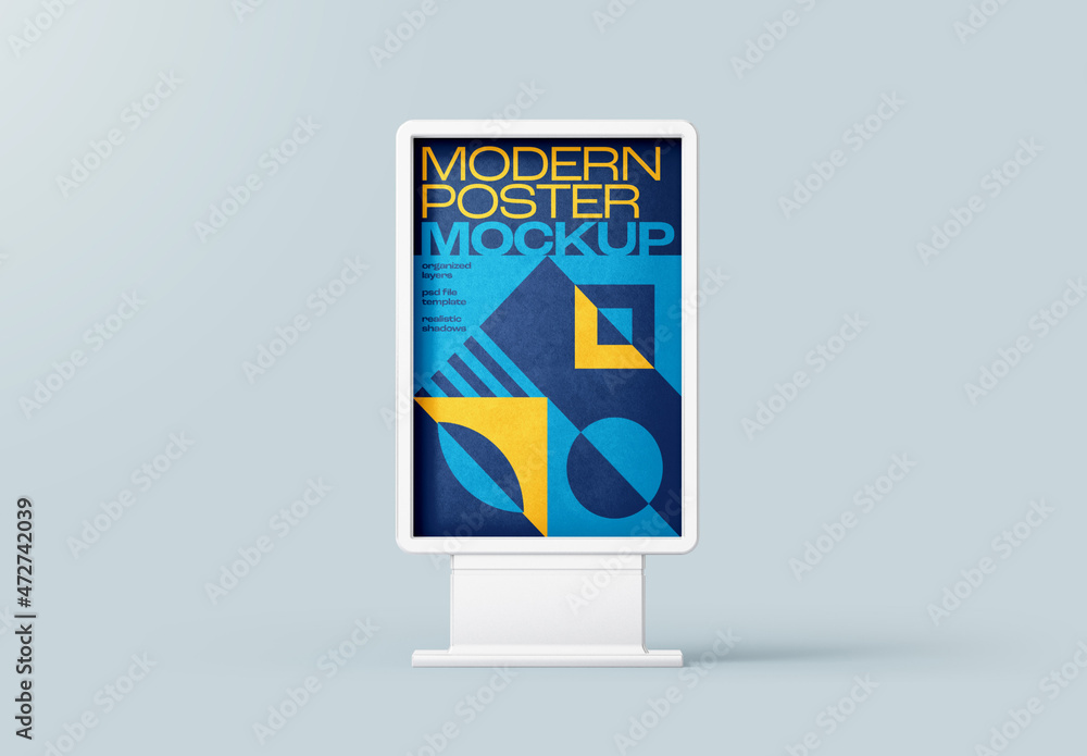 Vertical Advertising Poster Mockup Stock Template | Adobe Stock