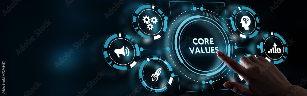 Business, Technology, Internet and network concept. Core values ...