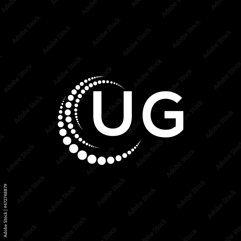 UG letter logo design on black background.UG creative initials letter ...