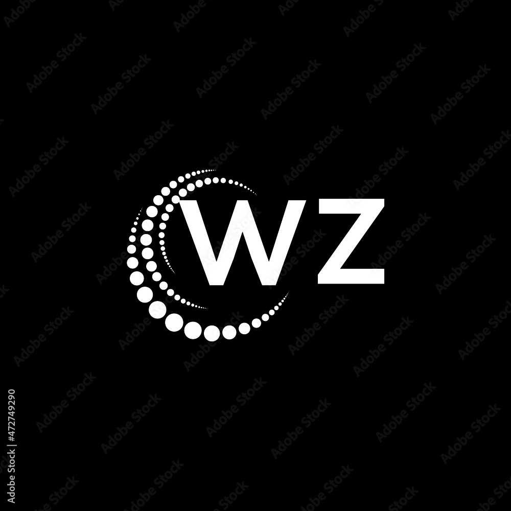 WZ letter logo design on black background.WZ creative initials letter ...
