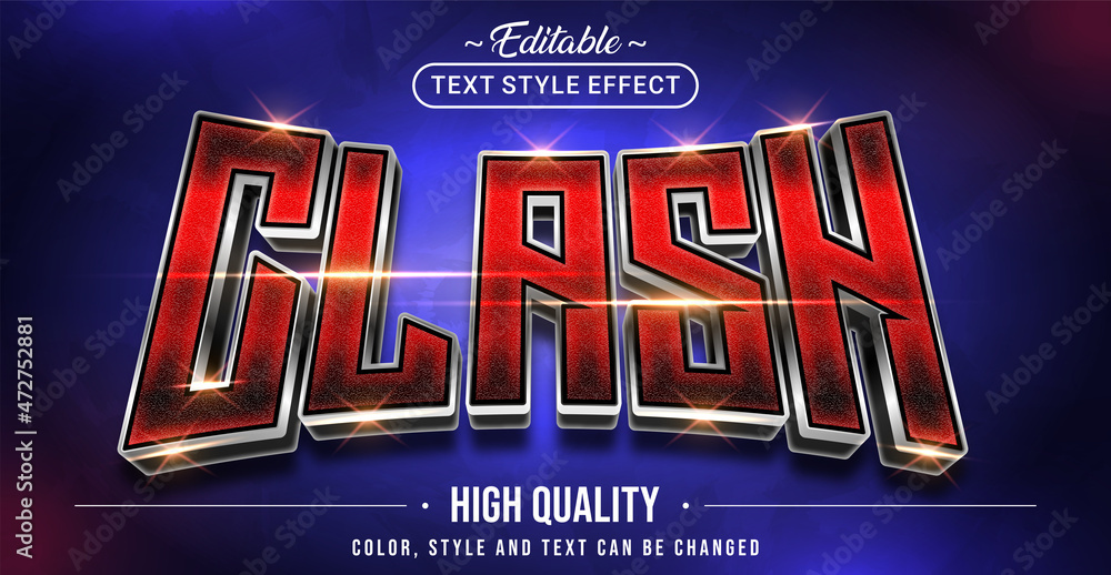 Editable text style effect - Clash text style theme. Stock Vector ...