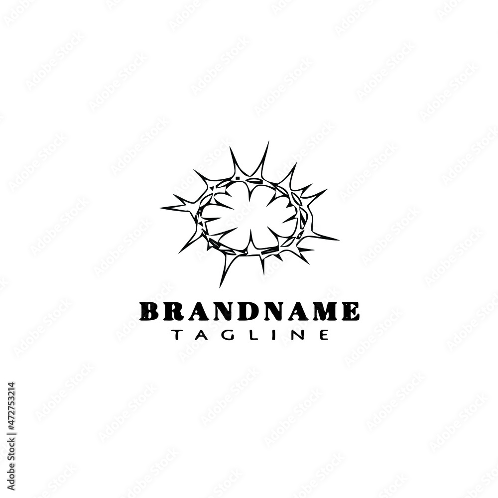 crown of thorn logo icon design template black isolated vector ...