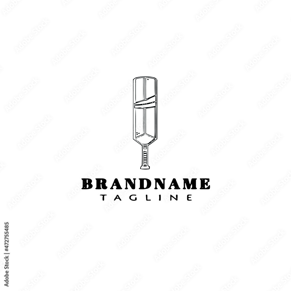 cricket bat logo icon cartoon design template black vector illustration ...