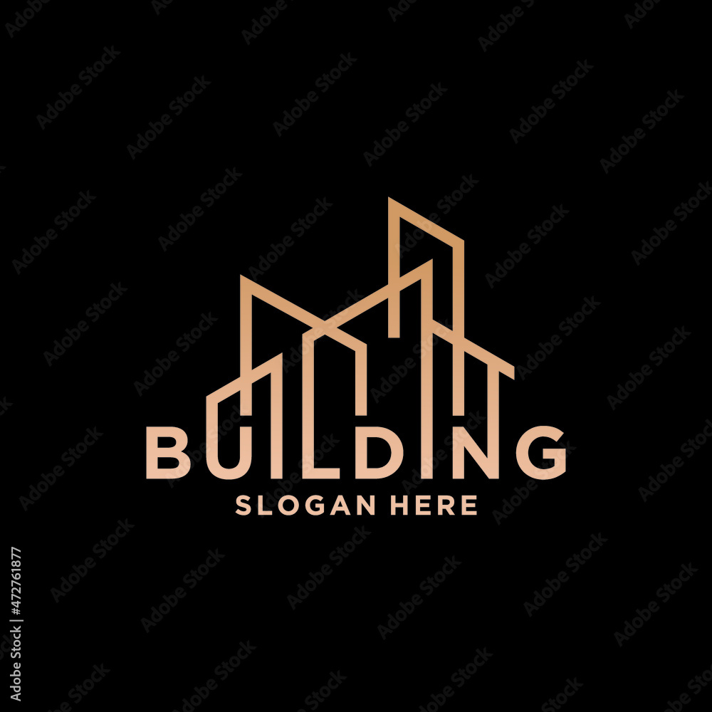 Abstract building wordmark logo architect construction logo template ...