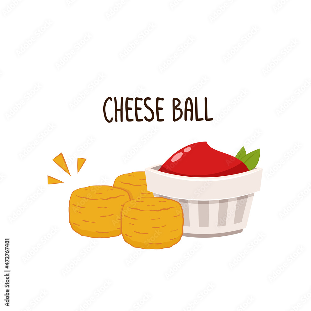 Mozzarella cheese ball vector. Cheese ball on white background. Cheese ...