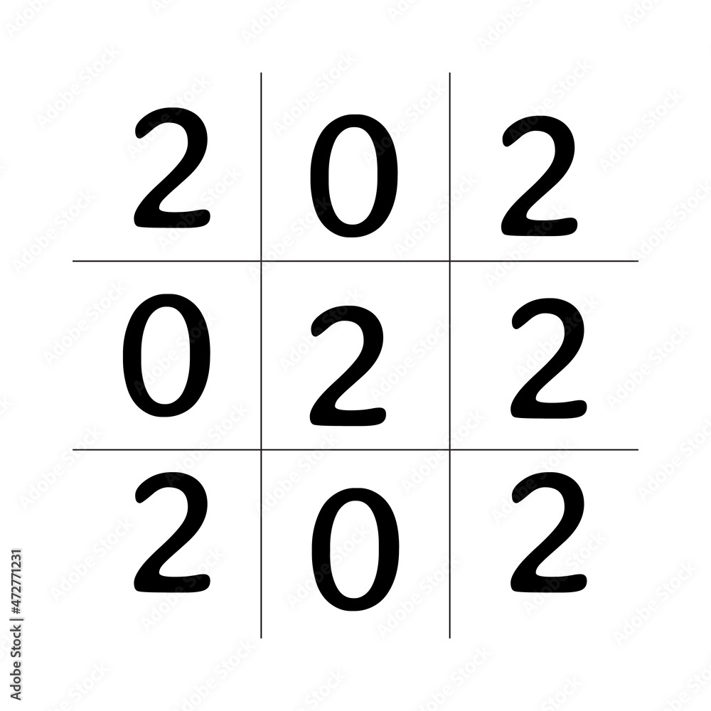 2022 Happy New Year logo text design for greeting card, calendar or any ...