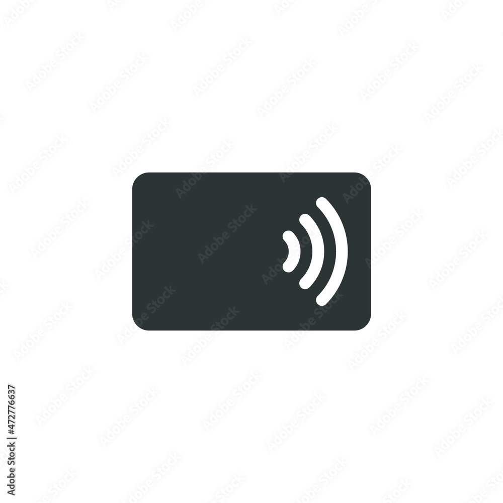 Vector sign of the Contactless payment credit card symbol is isolated ...