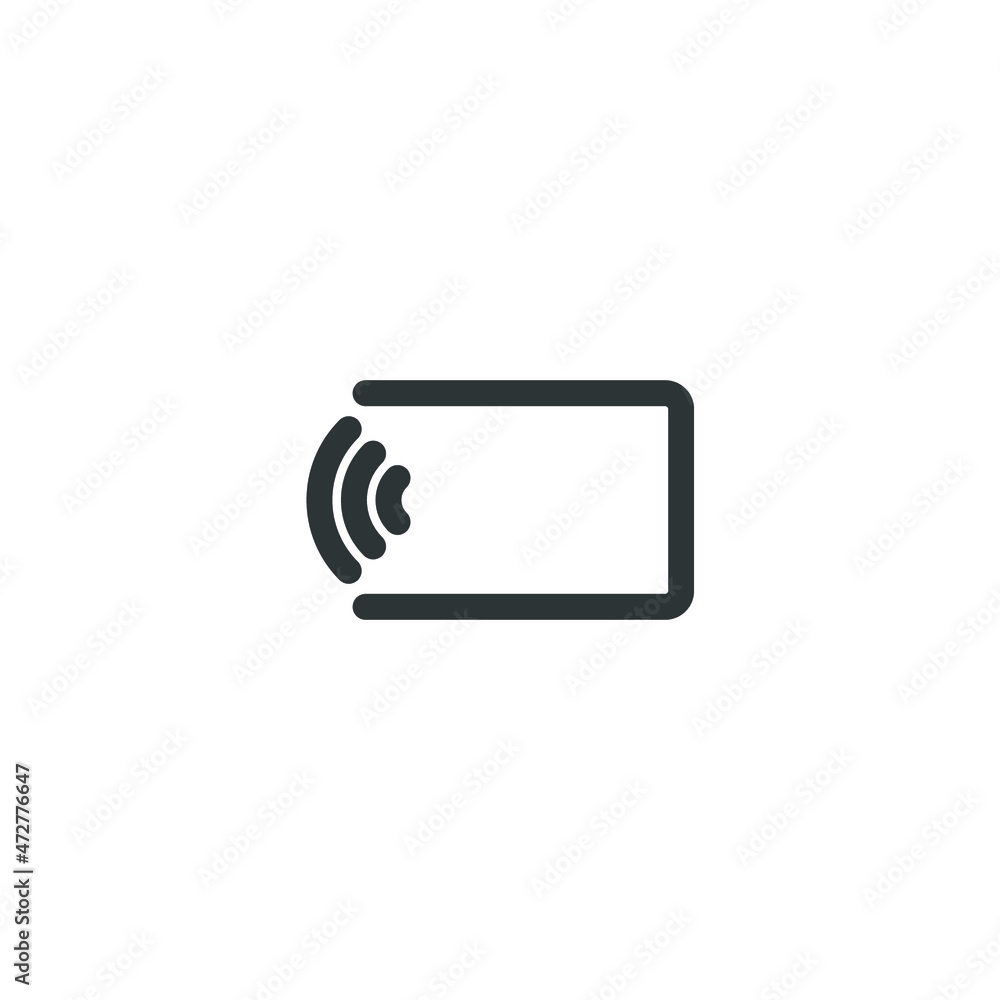 Vector sign of the Contactless payment credit card symbol is isolated ...