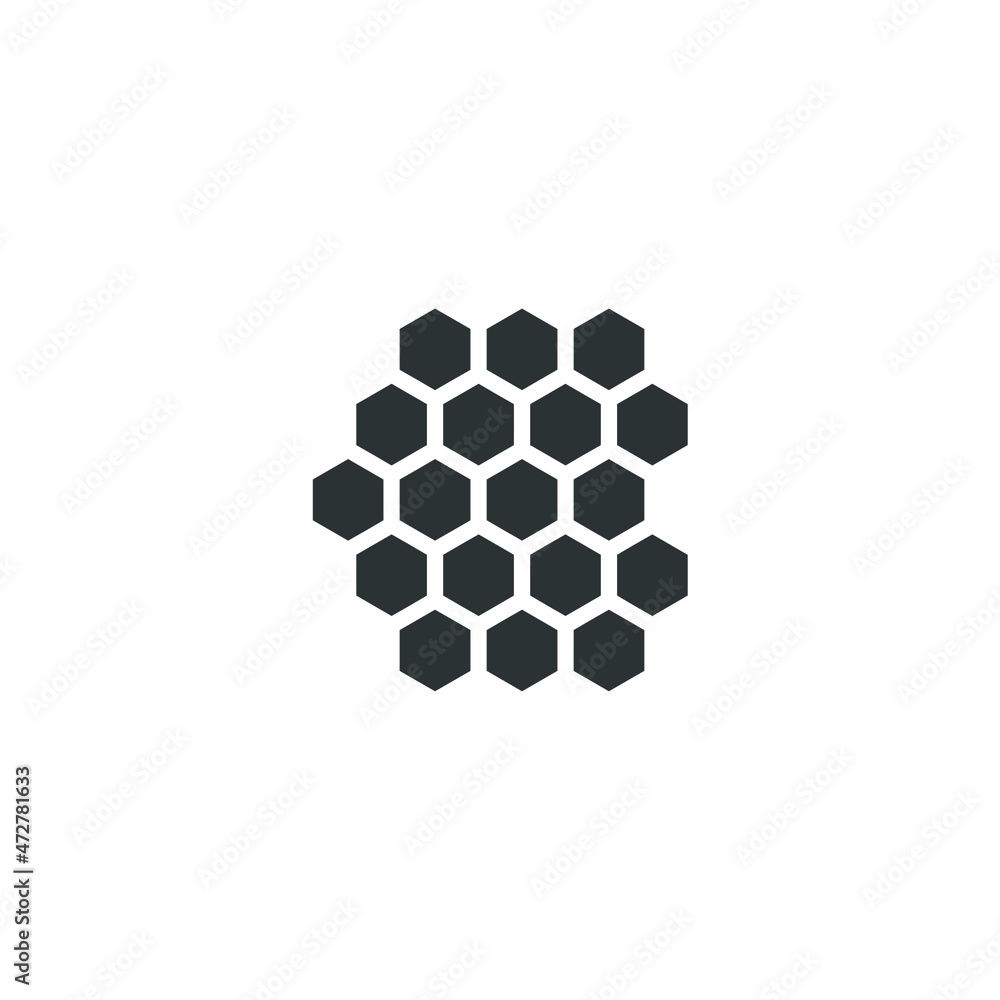 Vector sign of the honeycomb symbol is isolated on a white background ...