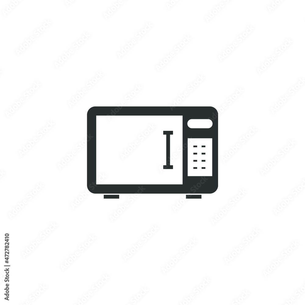 Vector sign of the microwave symbol is isolated on a white background ...
