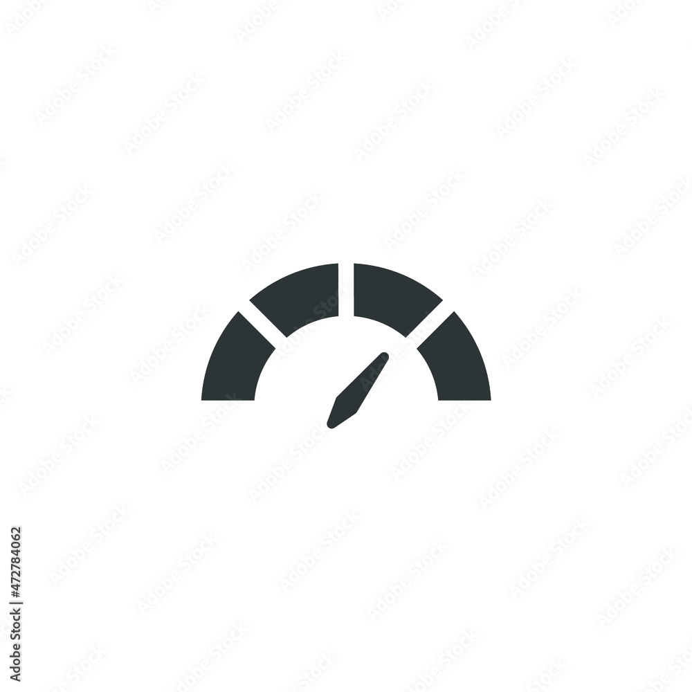 Vector sign of the Speedometer symbol is isolated on a white background ...