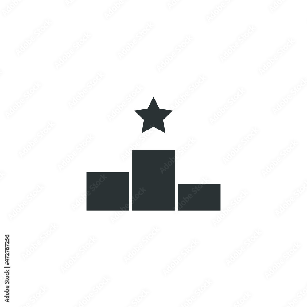 Vector sign of the Winner Podium symbol is isolated on a white ...