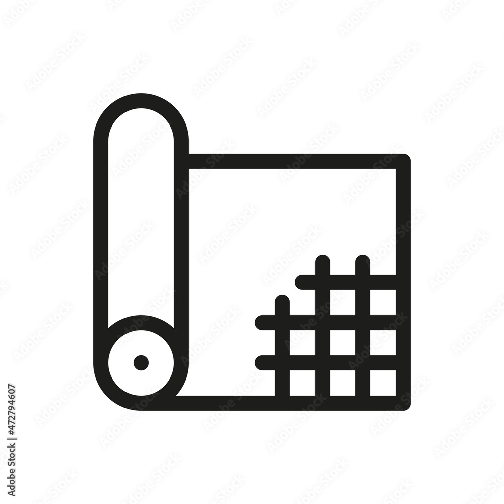 Fiberglass mesh roll isolated icon, fiber glass mesh linear vector icon ...