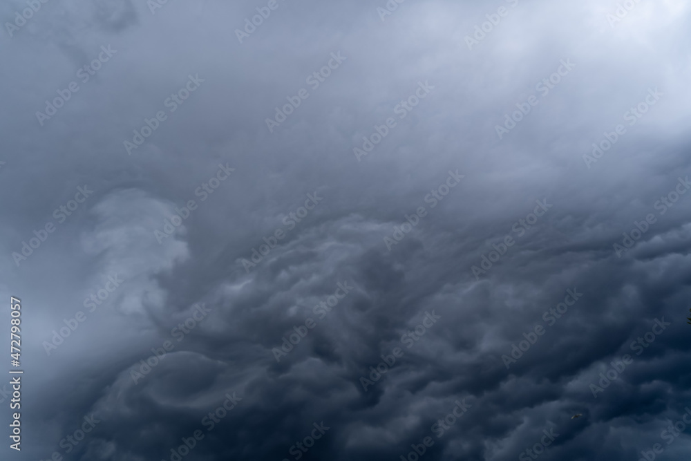 The storm is coming. Heavy torrential rain. Rainfall flash flooding ...