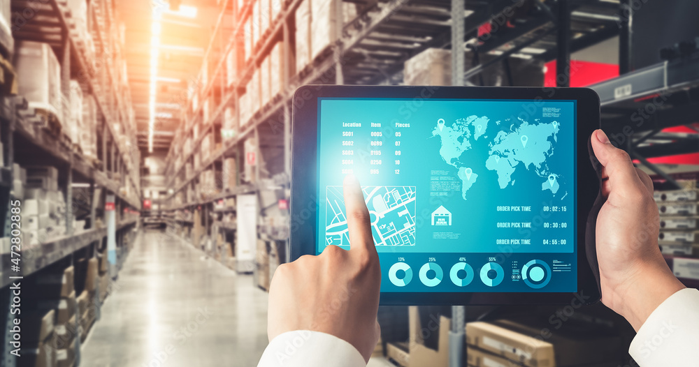 Warehouse management innovative software in computer for real time ...