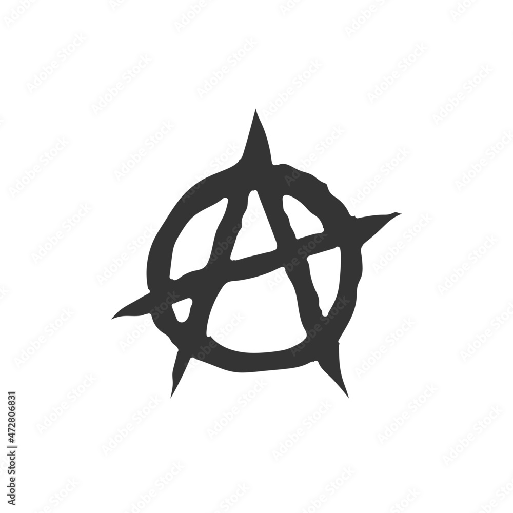 Anarchy Icon Silhouette Illustration. Anti Social Protest Vector ...
