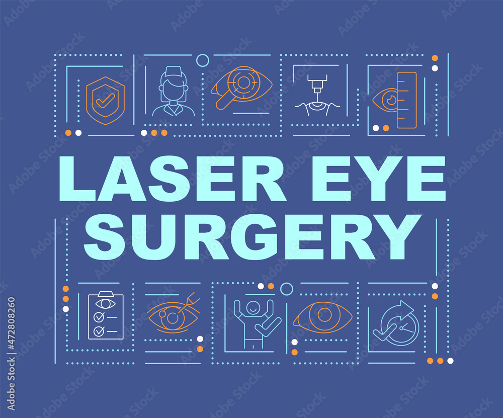 Laser surgery word concepts banner. Fast and safe operation ...
