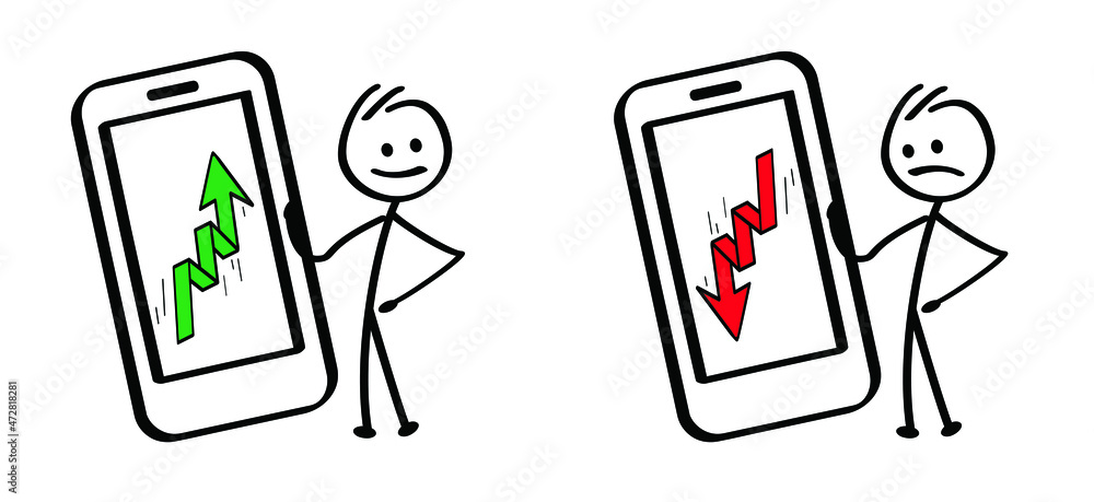 Drawing businessman with economy crisis concept. Cartoon, comic ...