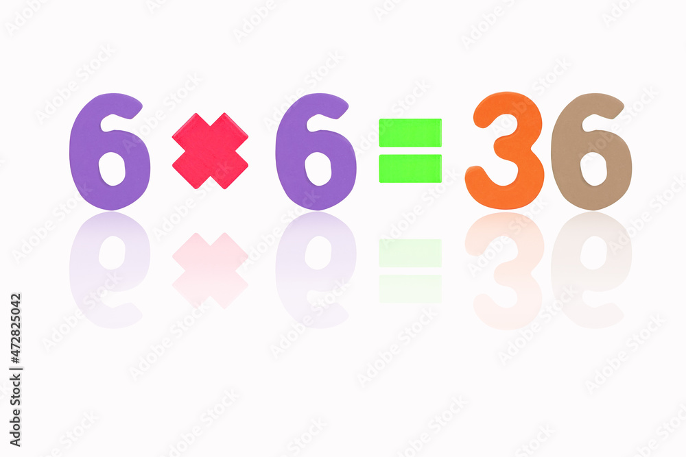 Six Multiply Six Equals Thirty Six 6x6 36 Image Of Simple Math