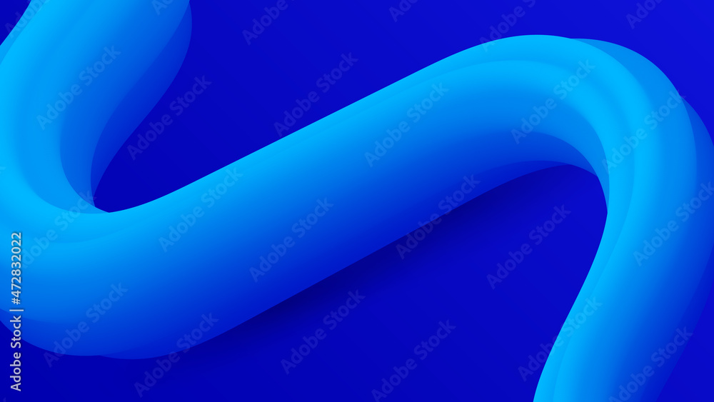 Blue Abstract fluid wave background. Modern poster with gradient 3d flow shape. Innovation ...