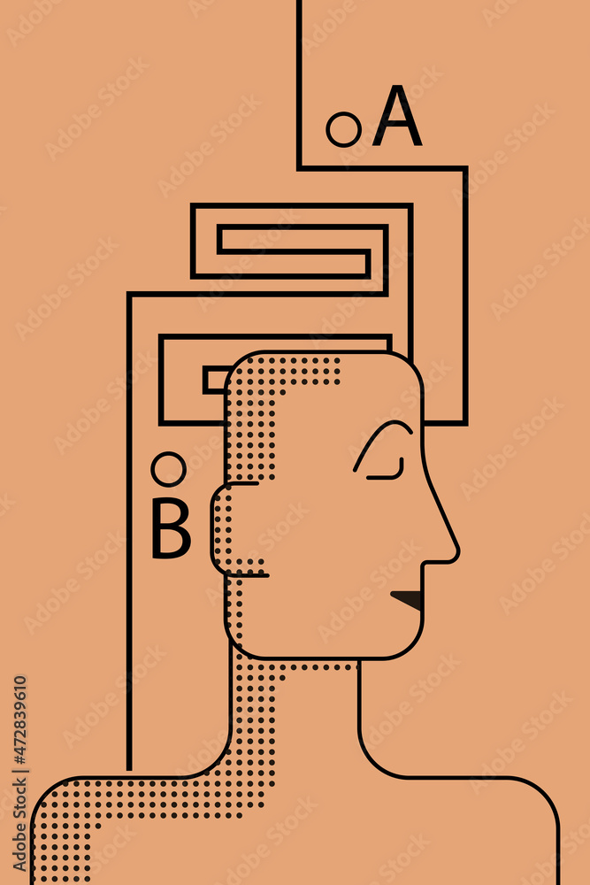 Therapy, psychotherapy, psychology concept. An open mind. Human head ...